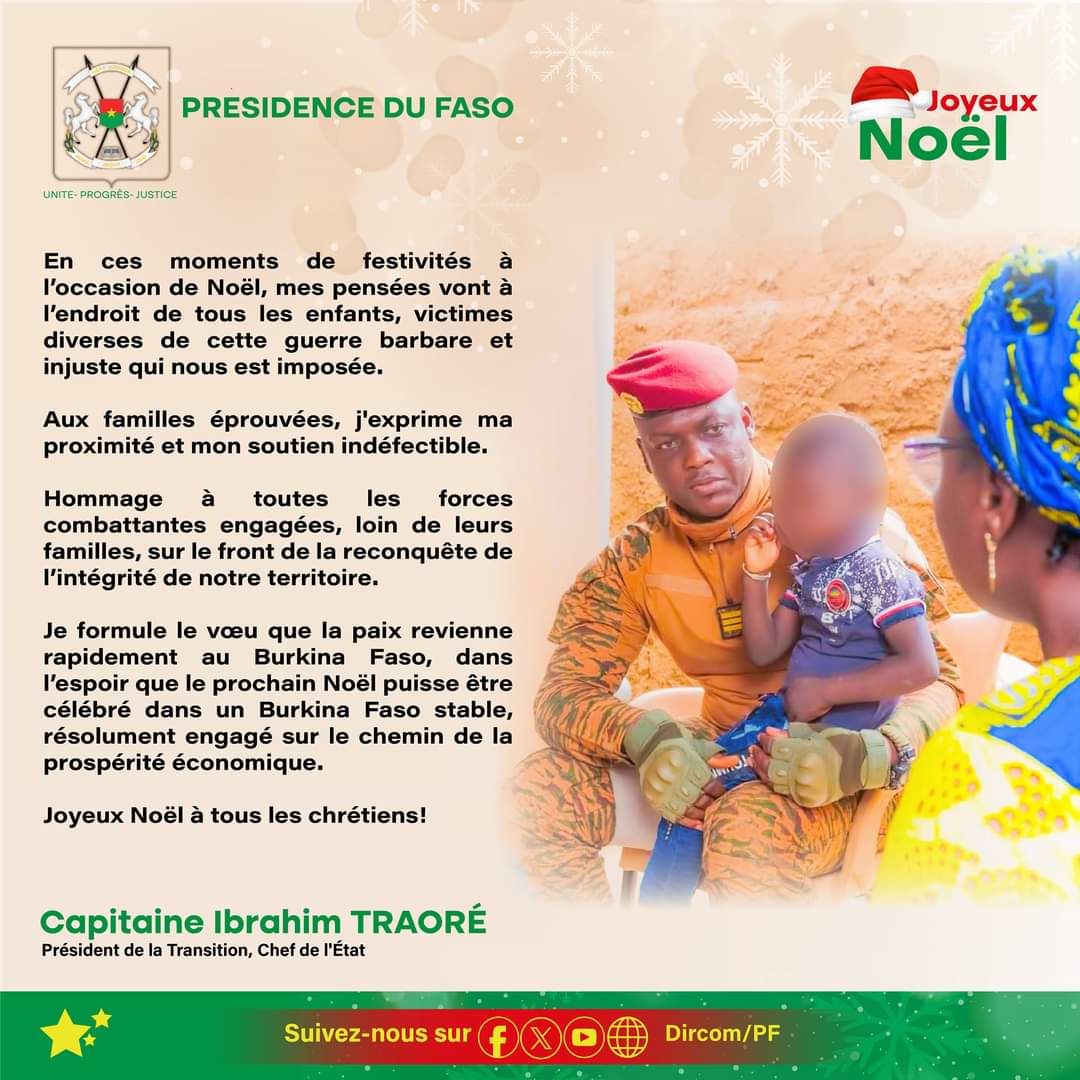 Noël 2023: le message du président capitaine Ibrahim Traoré – LobsPaalga